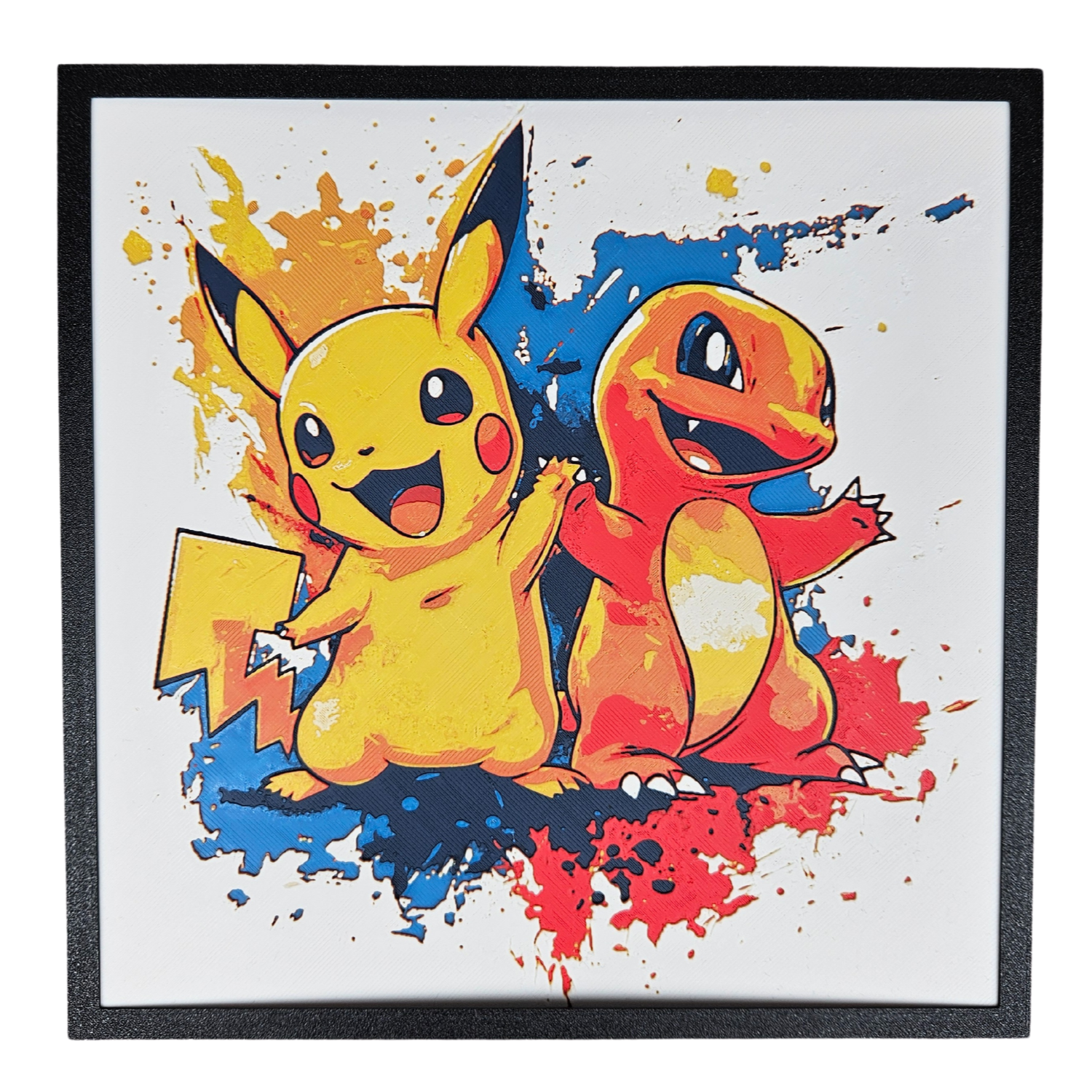 Pikachu and Charmander | 3D Printed Hueforge Wall Art | 3D Prints ...