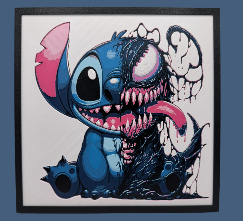 Venomized Stitch | 3D Printed Hueforge Art | 3D Prints Edmonton ...